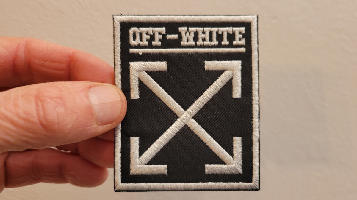 Off White Embroidered patch Logo – Customeazy