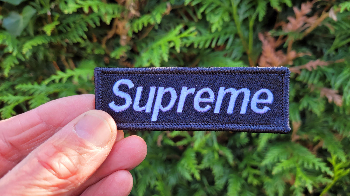 Supreme Black Embroidered patch Logo – Customeazy