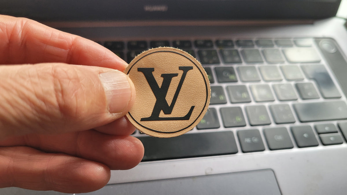 LV Louis Vuitton Logo – Real Leather Iron-On Patch – Customeazy