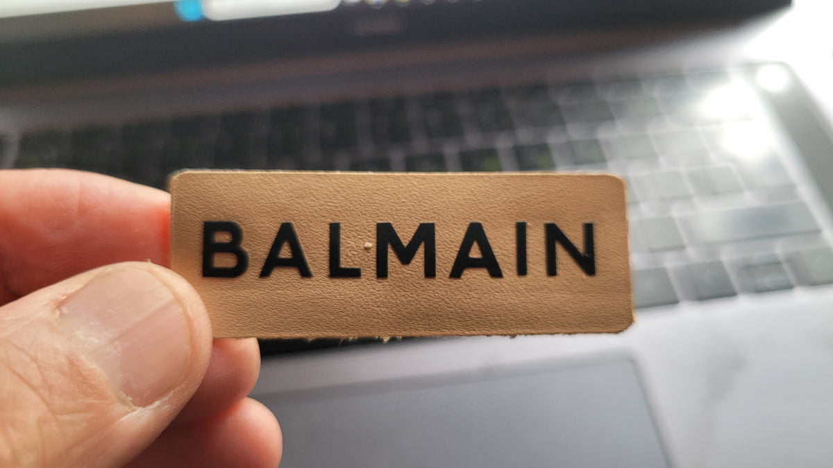 Balmain Logo – Real Leather Iron-On Patch – Customeazy