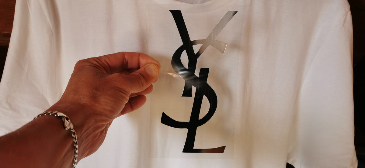 Emblem YSL Yves Saint Laurent Logo Iron-on Sticker (heat transfer ...